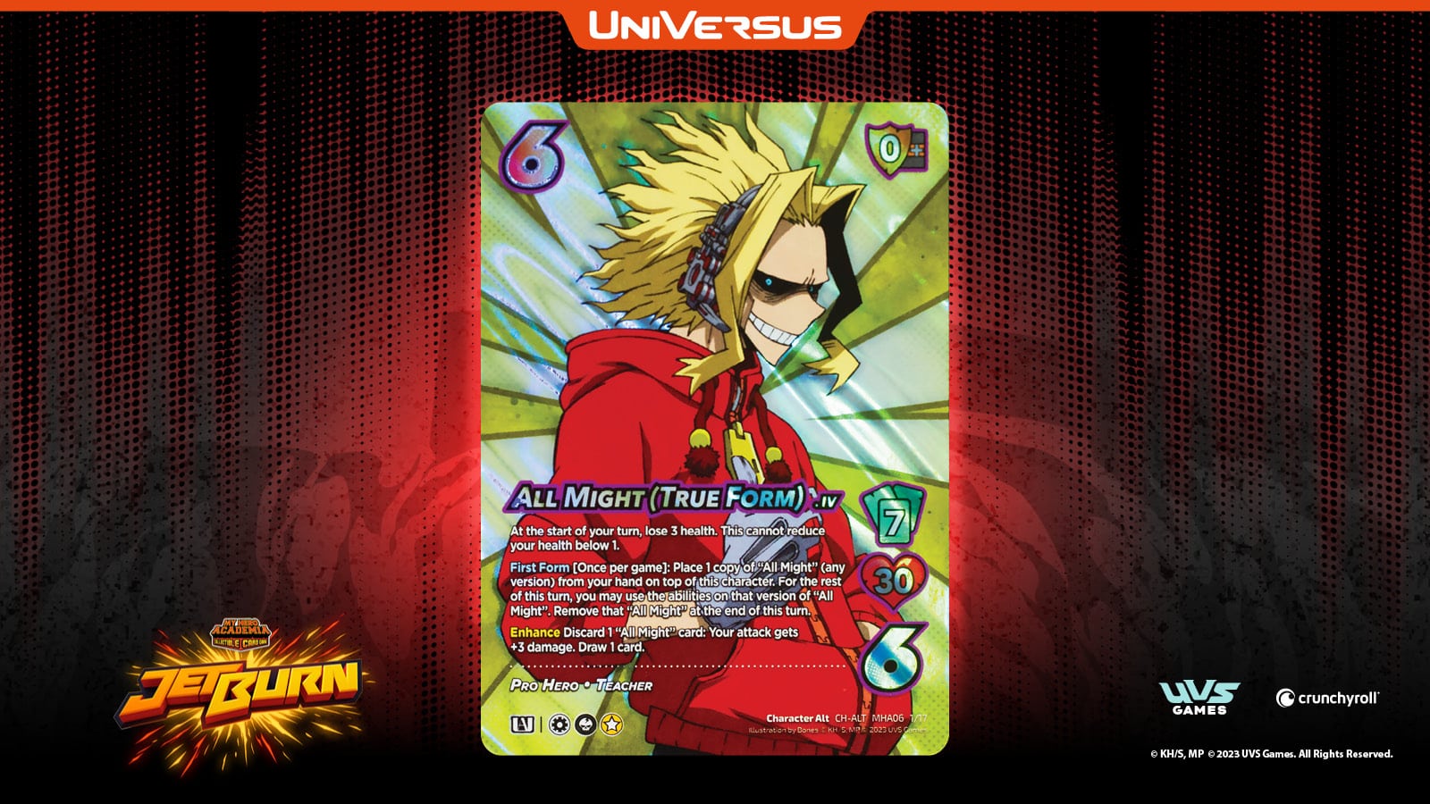 All Might (True Form) Alt Art From My Hero Academia: Jet Burn
