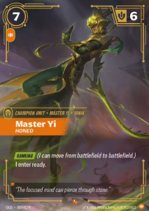 The art of Master Yi from Riftbound TCG